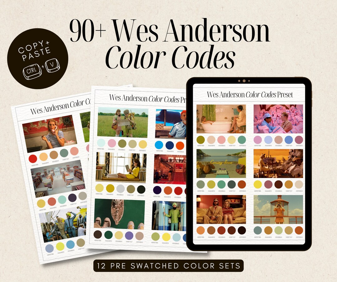 Digital Planner Wes Anderson Color Codes Design Ideas Color - Etsy