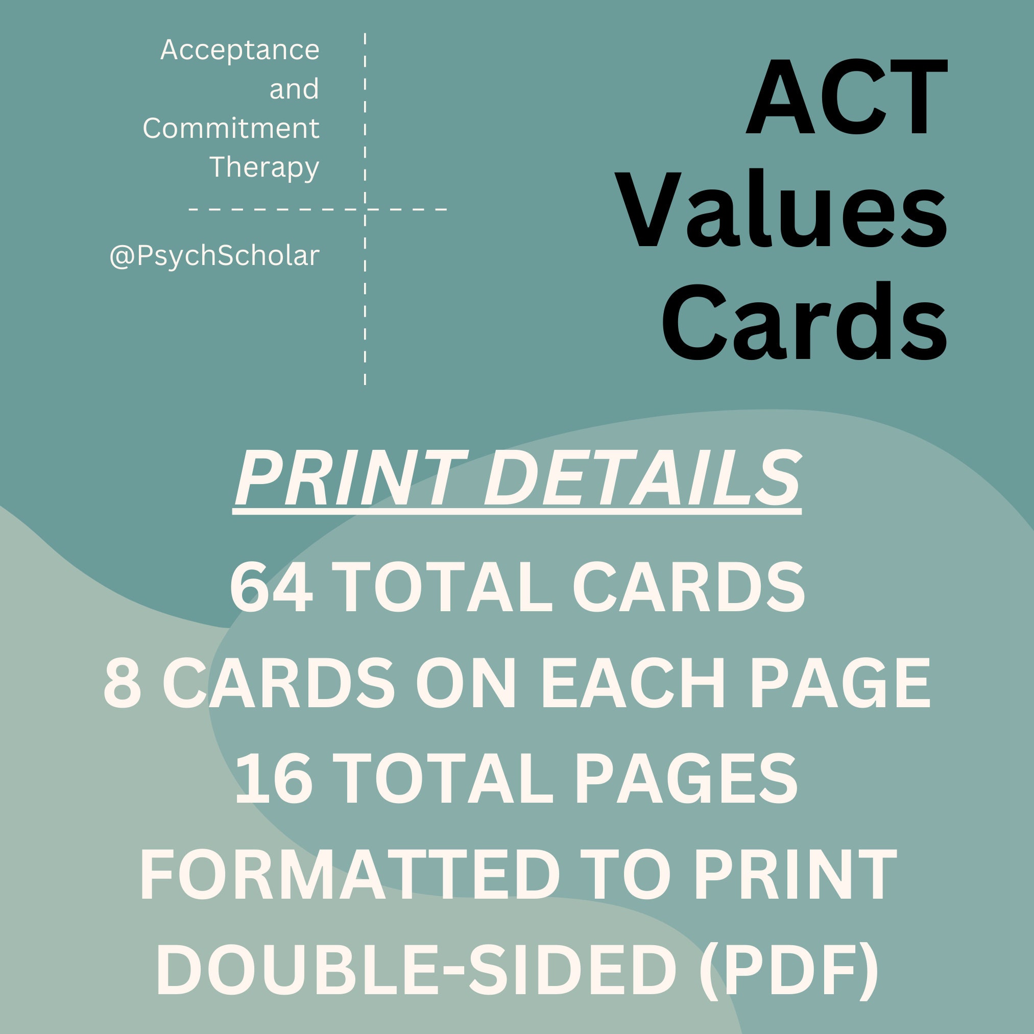 ACT Values Sorting Flash Cards (64): Acceptance and Commitment Therapy ...