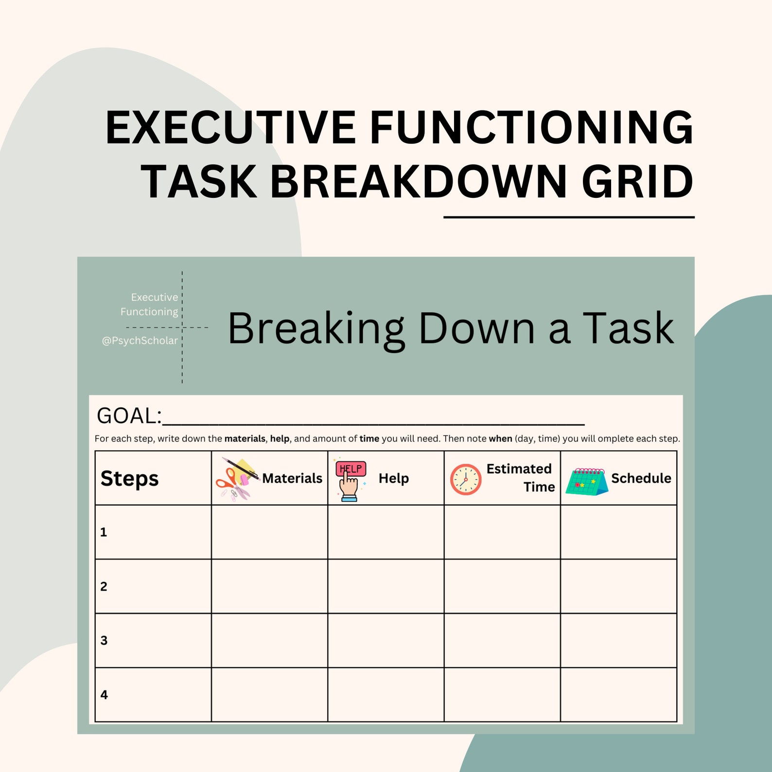 Executive Functioning Worksheet Bundle: Priority Quadrant, Task ...