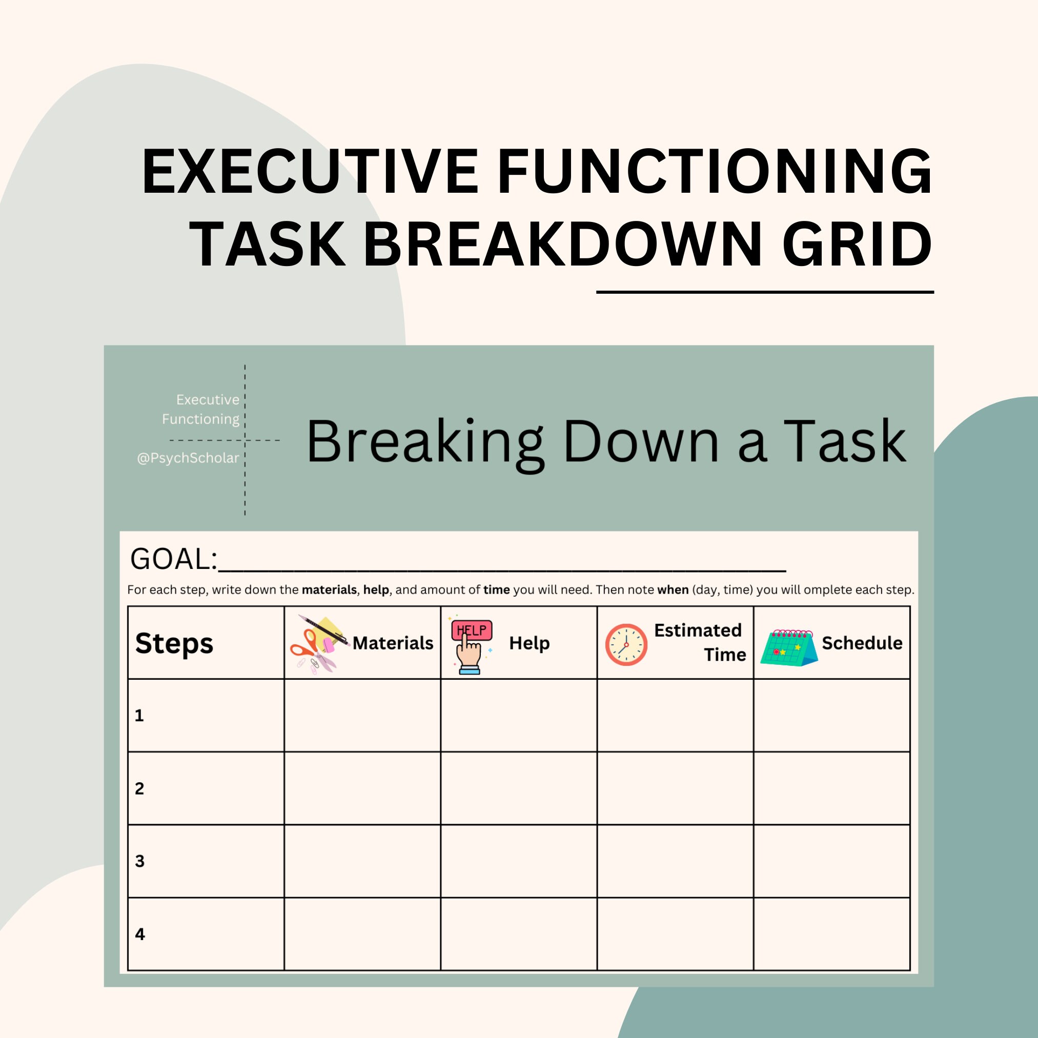 Executive Functioning Worksheet Bundle: ADHD, Autism, EF, Priority ...