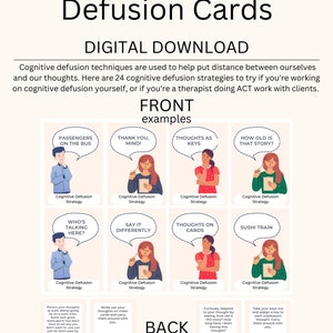 Cognitive Defusion Strategy Cards (24): Acceptance and Commitment ...