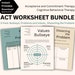 ACT Worksheet Bundle: Acceptance and Commitment Therapy Bullseye ...