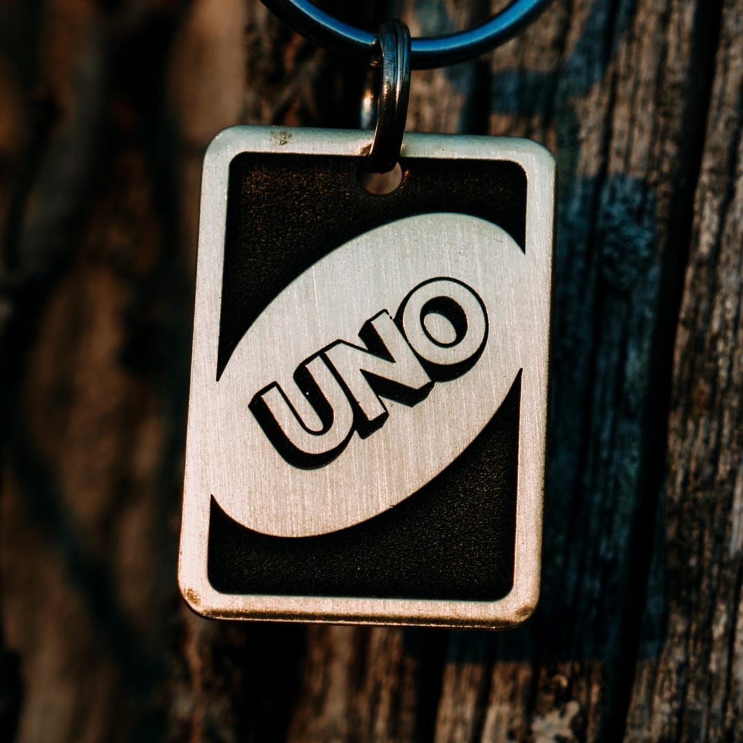 UNO Pet ID Tag Your Design Engraved Logo Brass Gold Personalized Dog ...