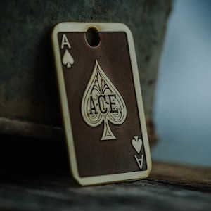 Ace of Spades Pet ID Tag | Your Design | Engraved Logo | Brass Gold ...