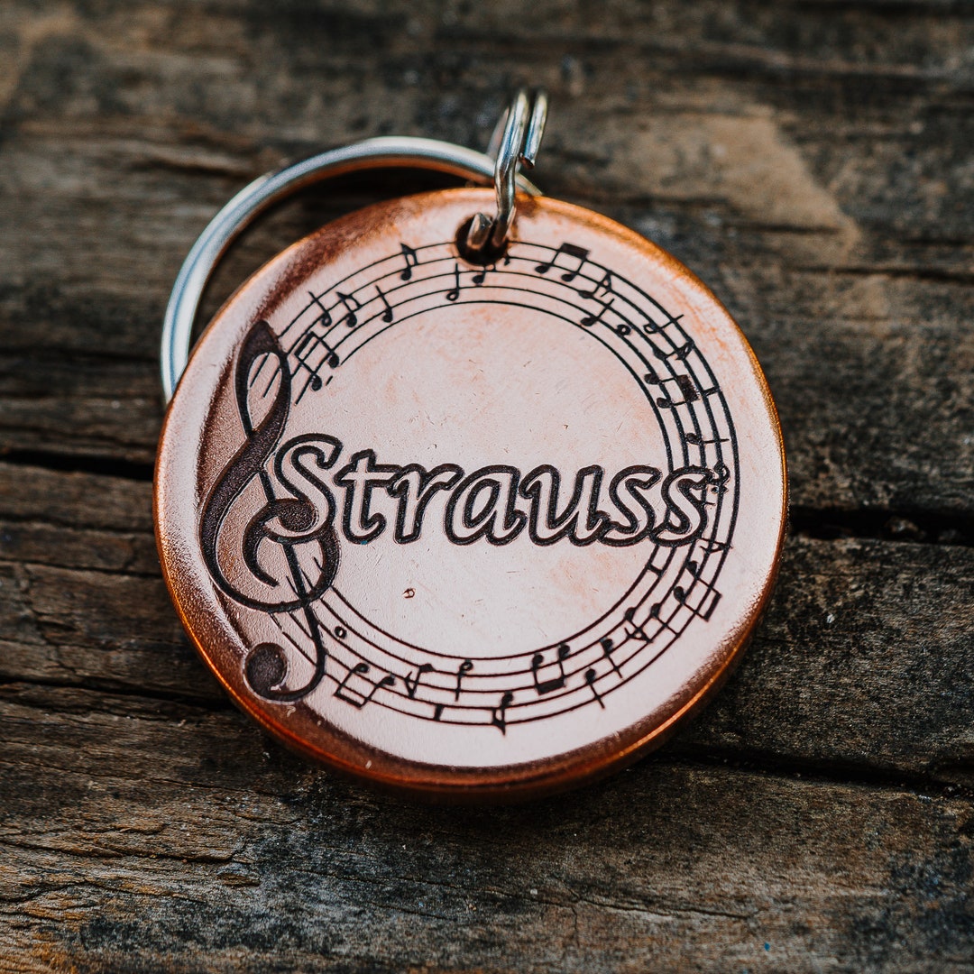 Music Notes Dog Tag | Engraved | Copper | Personalized | Pet Cat Id Tag ...