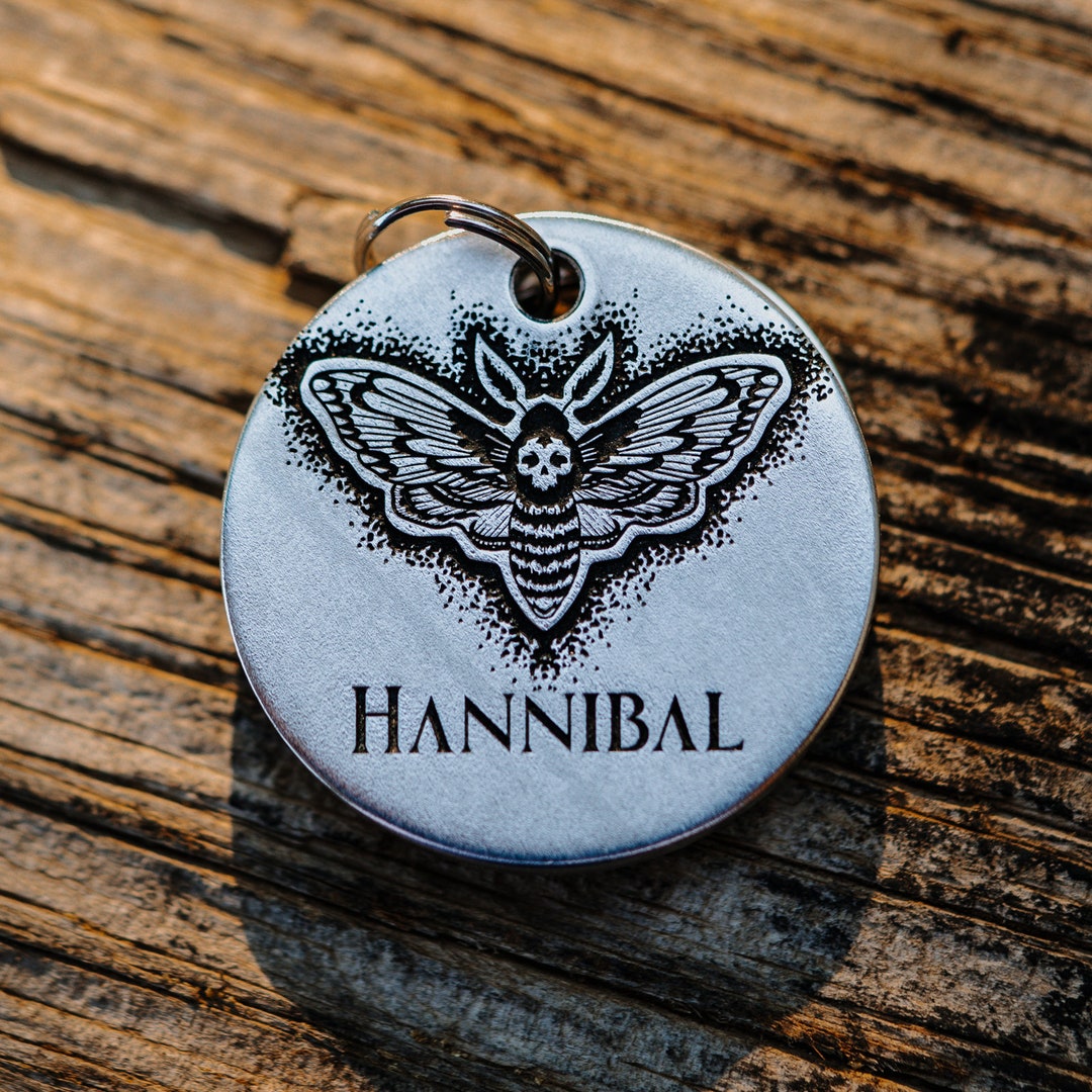 Death Head Moth Dog Tag | Engraved | Personalized | Pet Id Tag | Cat ...