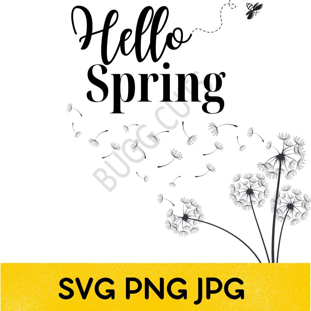 Hello Spring Vector File - Cheerful Floral Graphics for DIY Projects ...