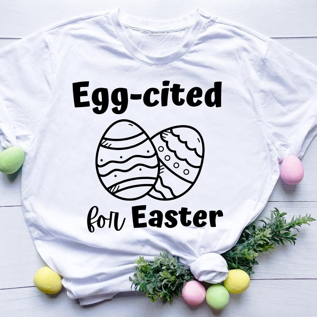 Cute Easter Egg-cited Graphic | Printable Egg Illustration for DIY ...