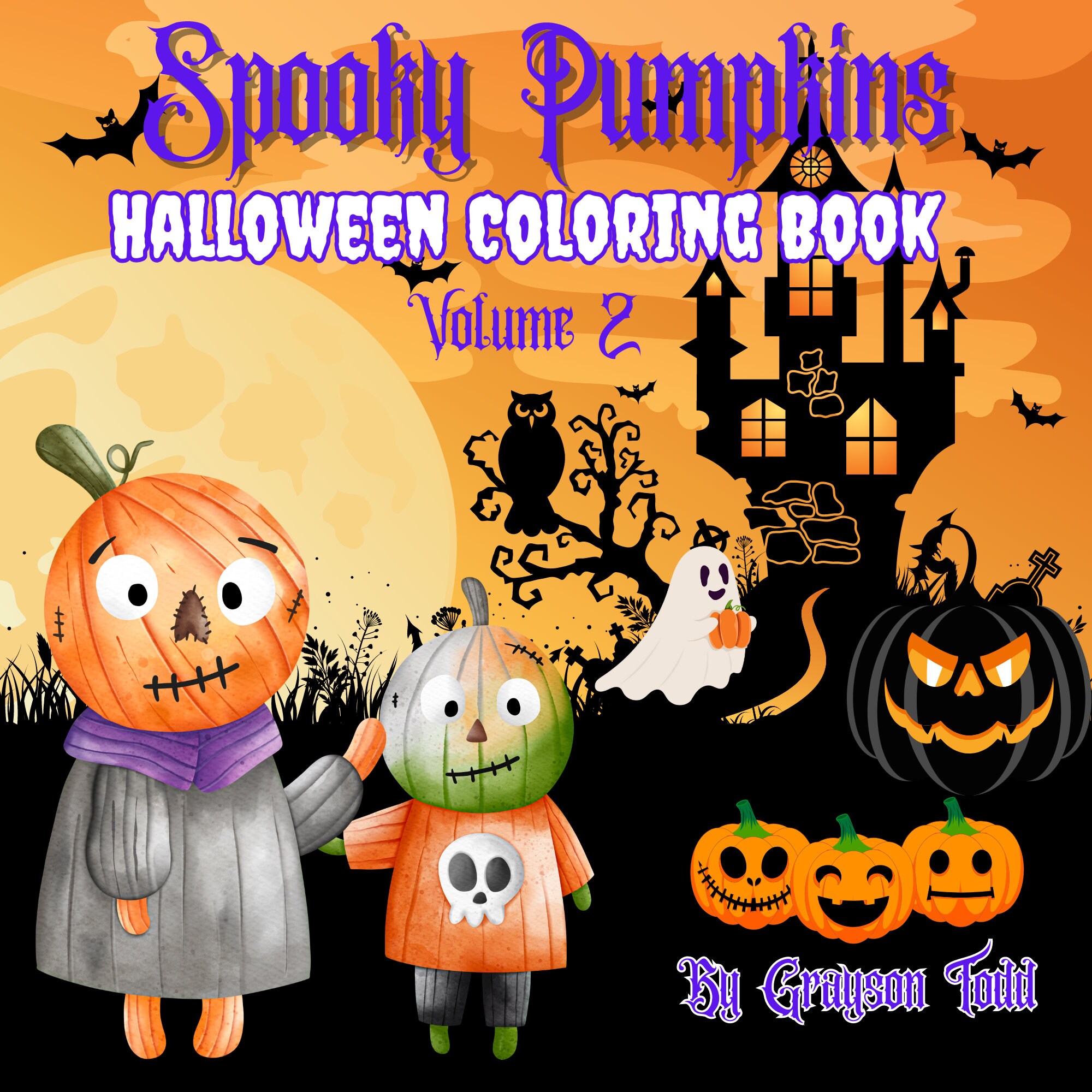 Halloween Bundle: Coloring Pages for Adults. 3 Full Coloring Books ...