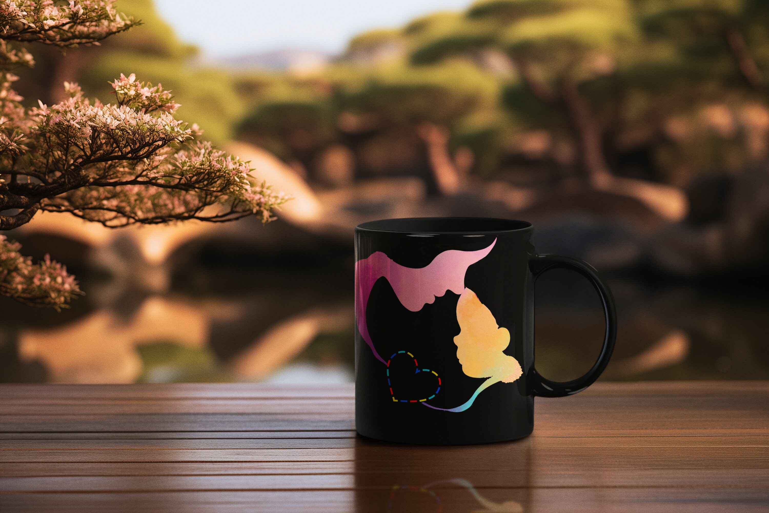 Mother and Child Black Mug/autism Colors Jigsaw Puzzle Pieces/ Autism ...