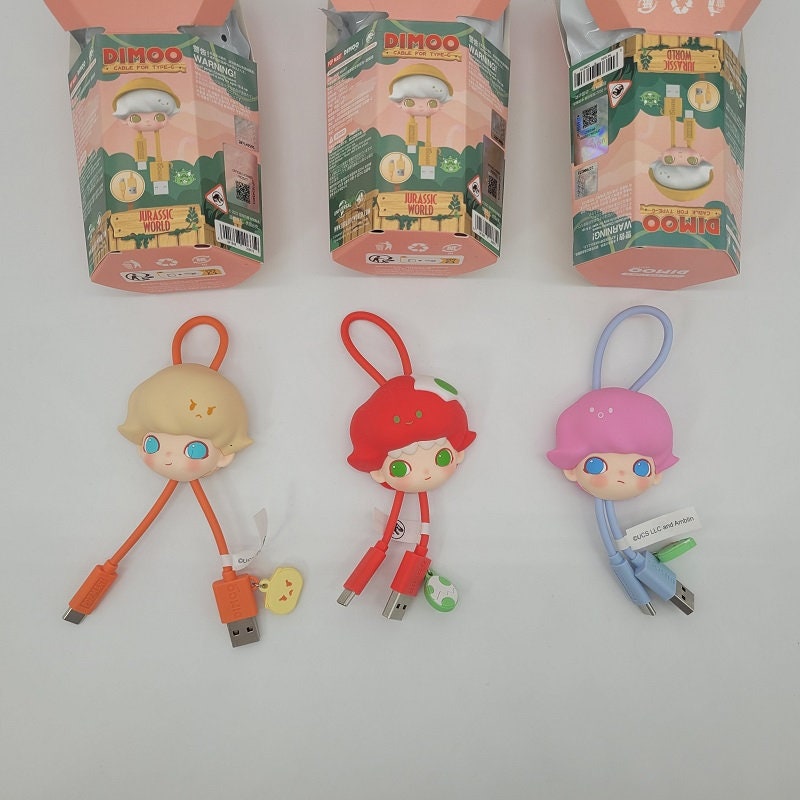 POPMART Dimoo Jurassic World TYPE-C USB Cable Charger figure 5,6,7 3pc ...
