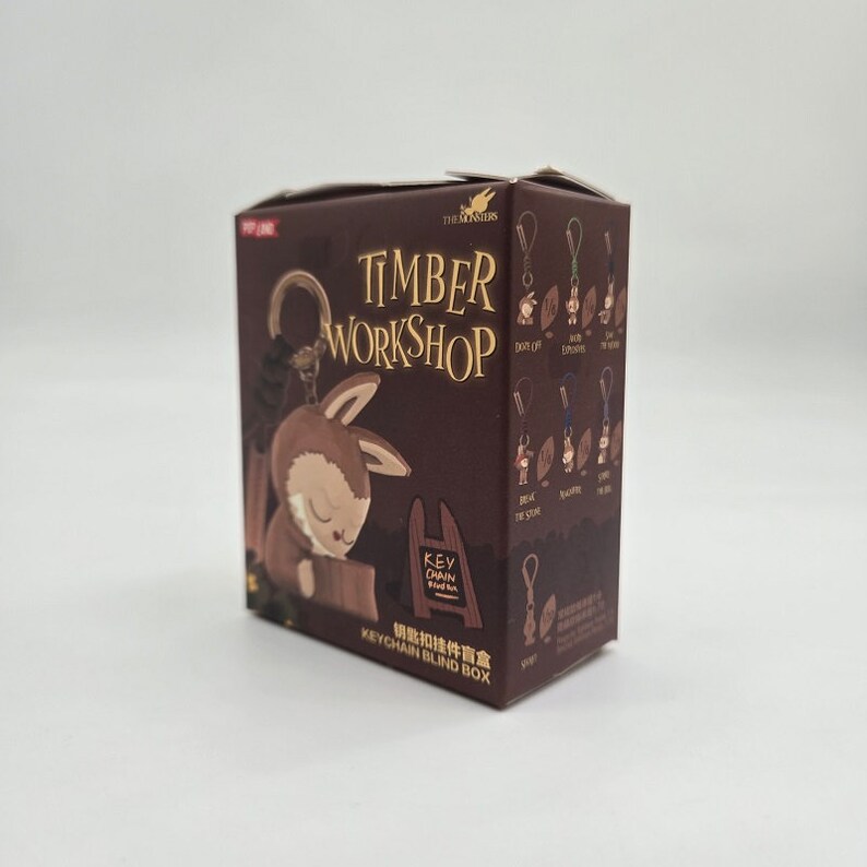 POPMART 3 POPLAND Labubu Keychain Blind Box W/coa saw the Wood 1pc New ...