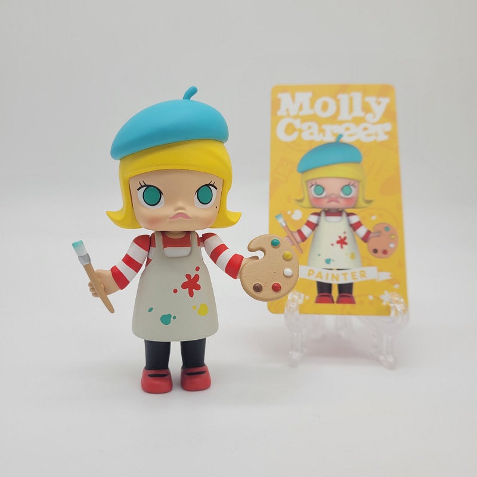 POPMART KENNYSWORK Molly Career Mini Figure painter Blue 1pc, Open Box ...