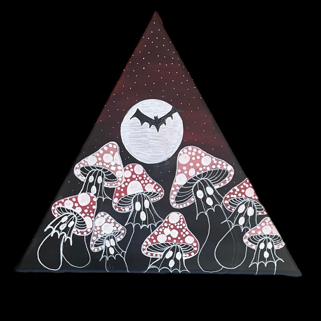 12x12 Ghost Shrooms Acrylic Painting on Canvas - Etsy