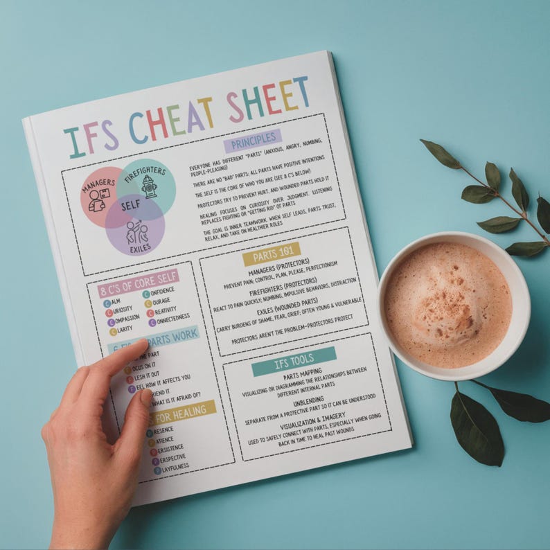 IFS Skills Cheat Sheet, Internal Family Systems Therapy Worksheet ...