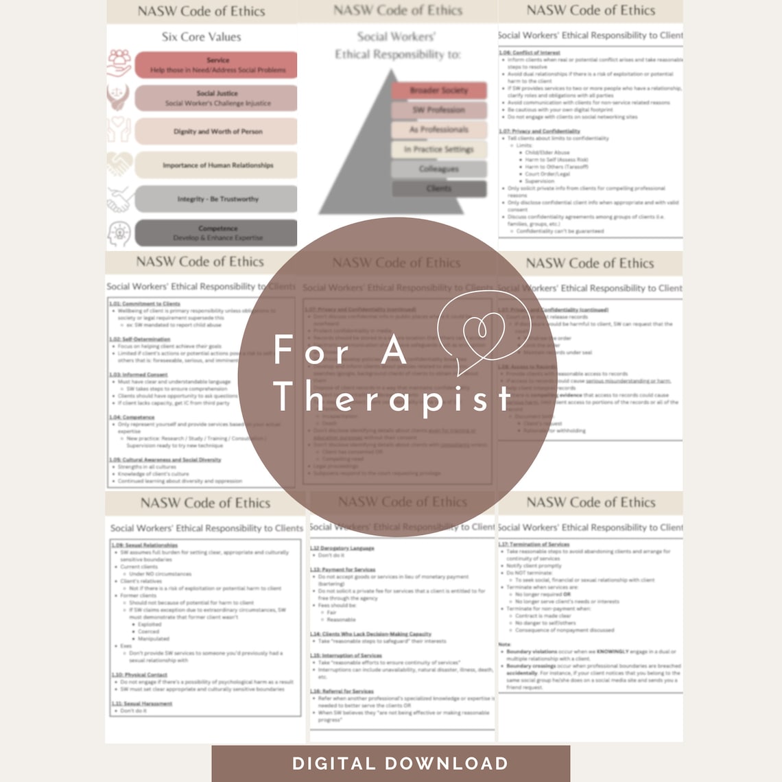 NASW Code of Ethics Study Guide – Social Work Exam Prep | Printable ...