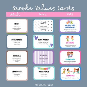 Core Values Flashcards Bundle Printable | SAVE 25% | Adult Teen Kids ...