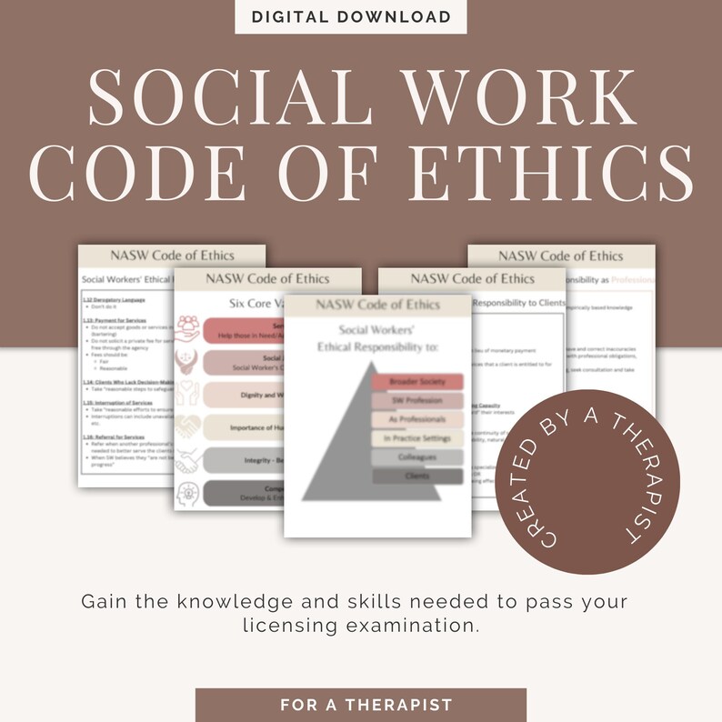 Social Work Code of Ethics Study Resource NASW - Etsy