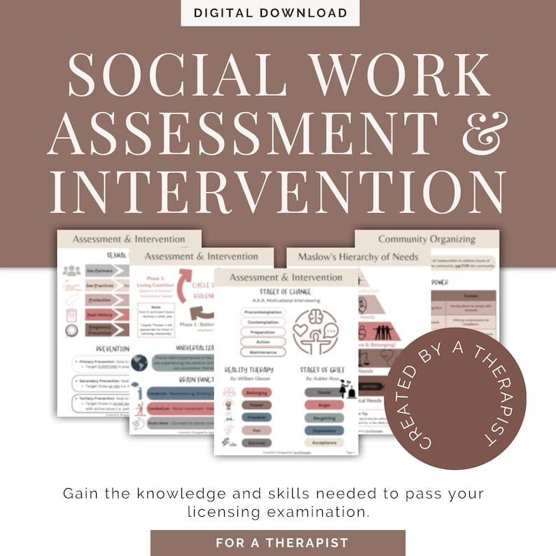 Social Work Assessment & Intervention Resource - Etsy