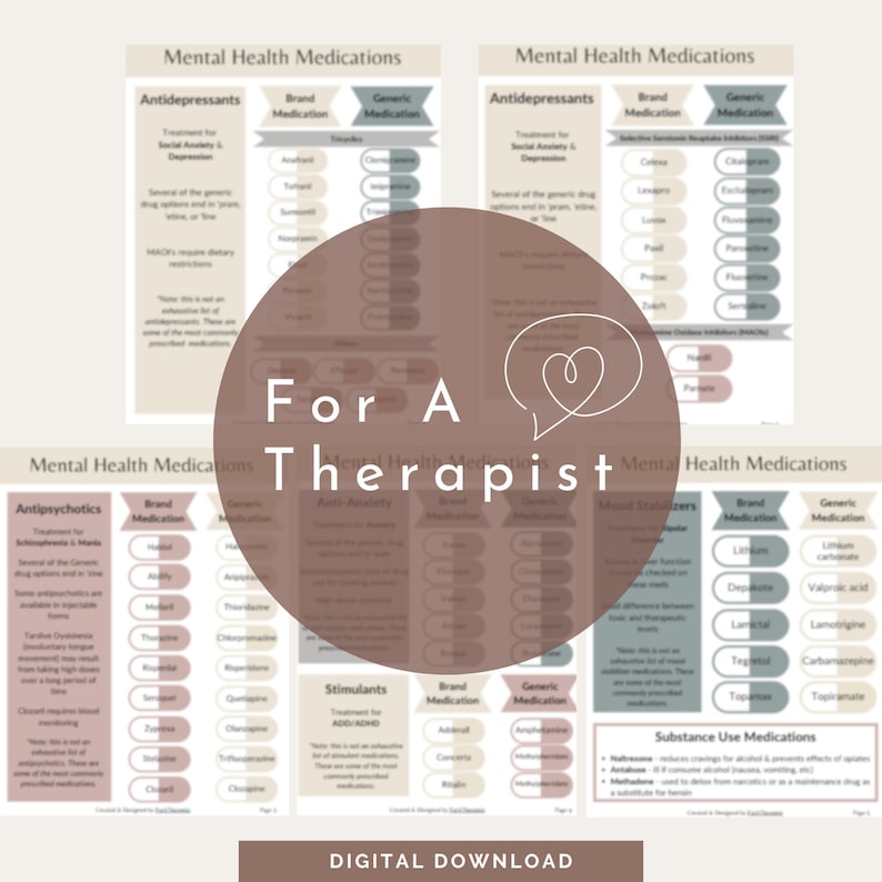 Mental Health Medications Study Guide – Printable Psych Med Reference ...