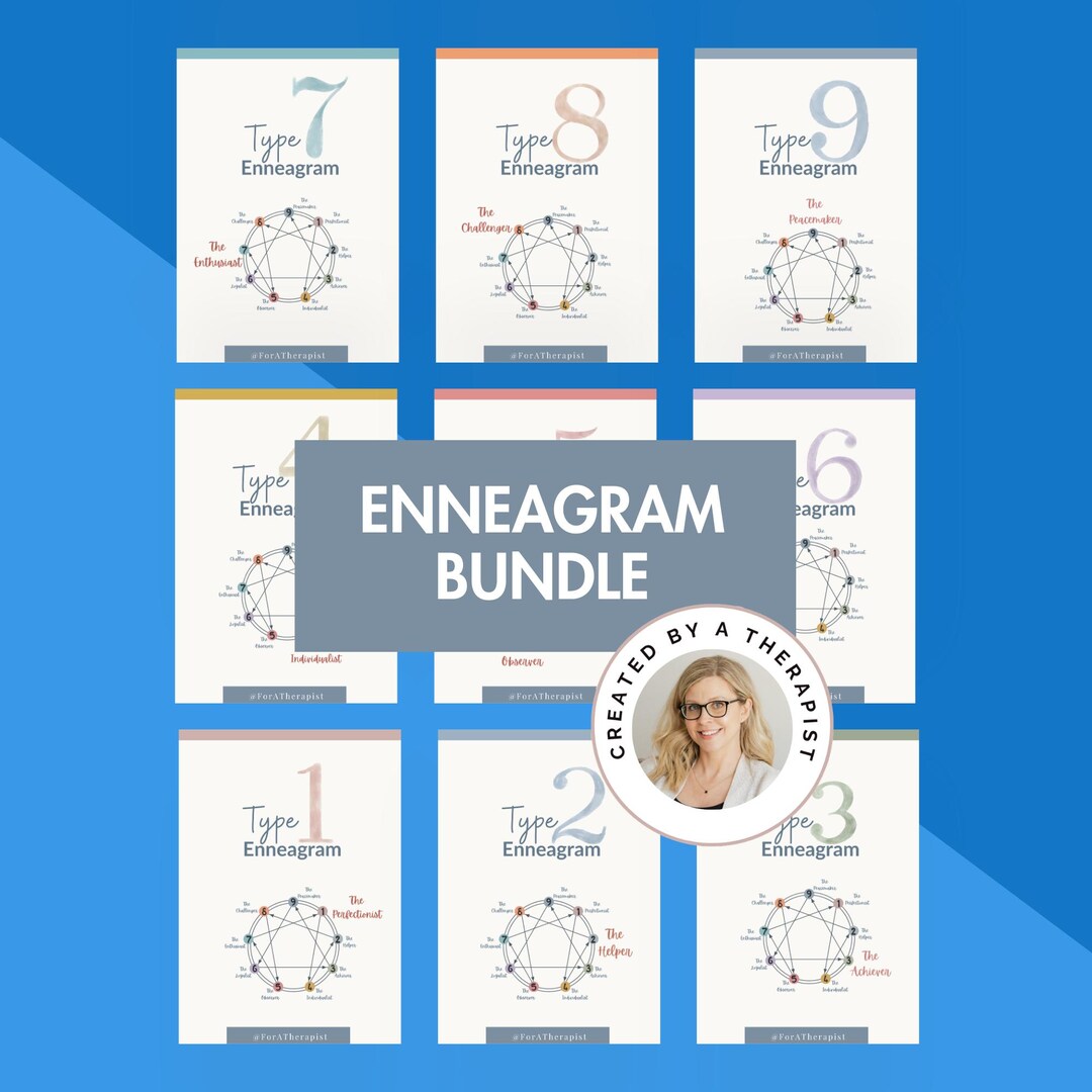 Enneagram Worksheet Bundle for Therapy & Coaching, Personality Types 1 ...