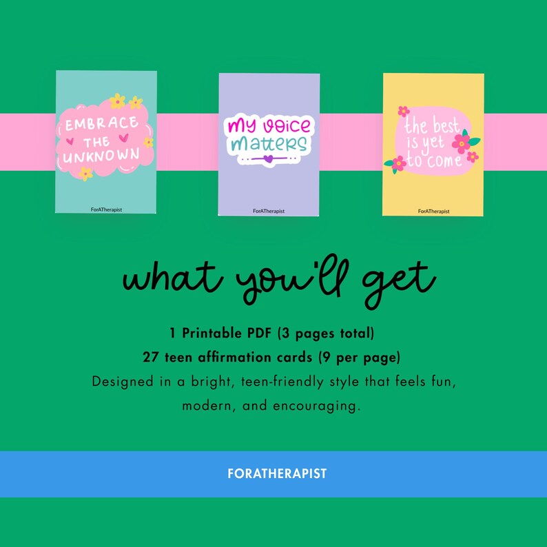 Teen Affirmation Cards Printable | Positive Self Talk Cards for Teens ...
