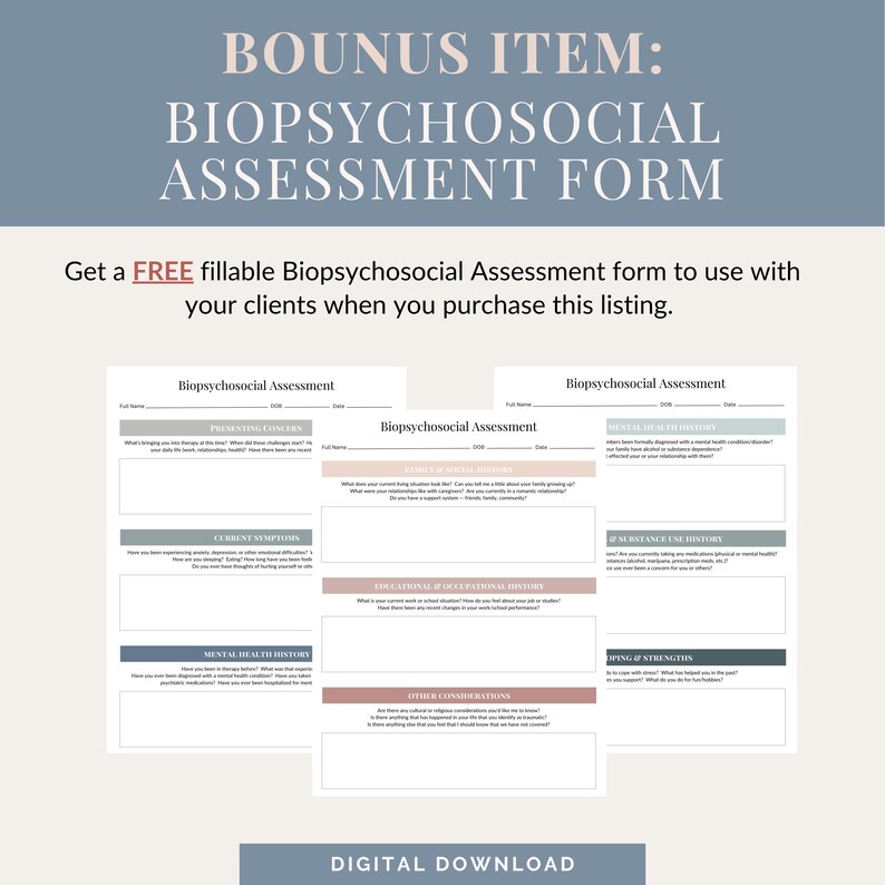 Therapy Intake Guide | Client Forms, Biopsychosocial Assessment ...