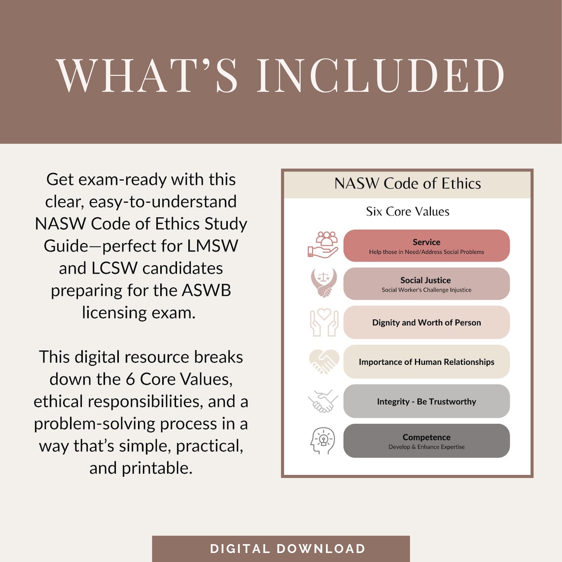 NASW Code of Ethics Study Guide – Social Work Exam Prep | Printable ...