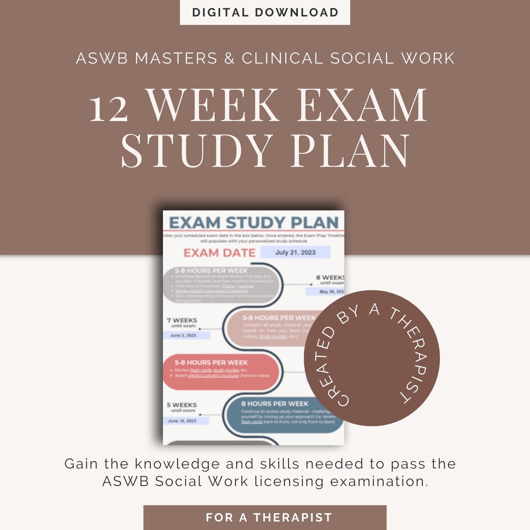LMSW LCSW Exam 12-week Study Plan: Social Work License Prep (PDF ...