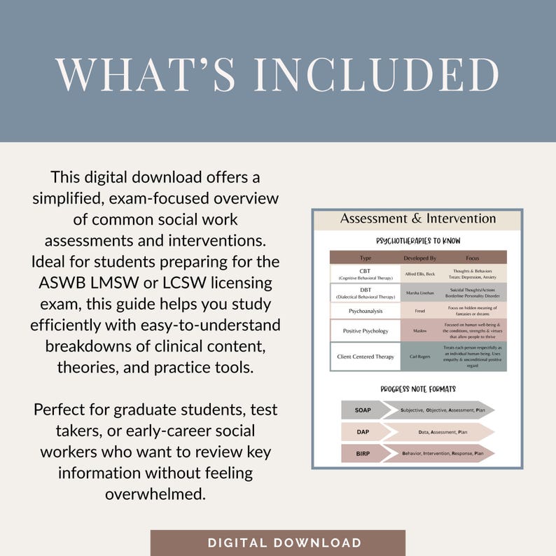 Social Work Assessment & Intervention Guide – LMSW LCSW Study Resource ...