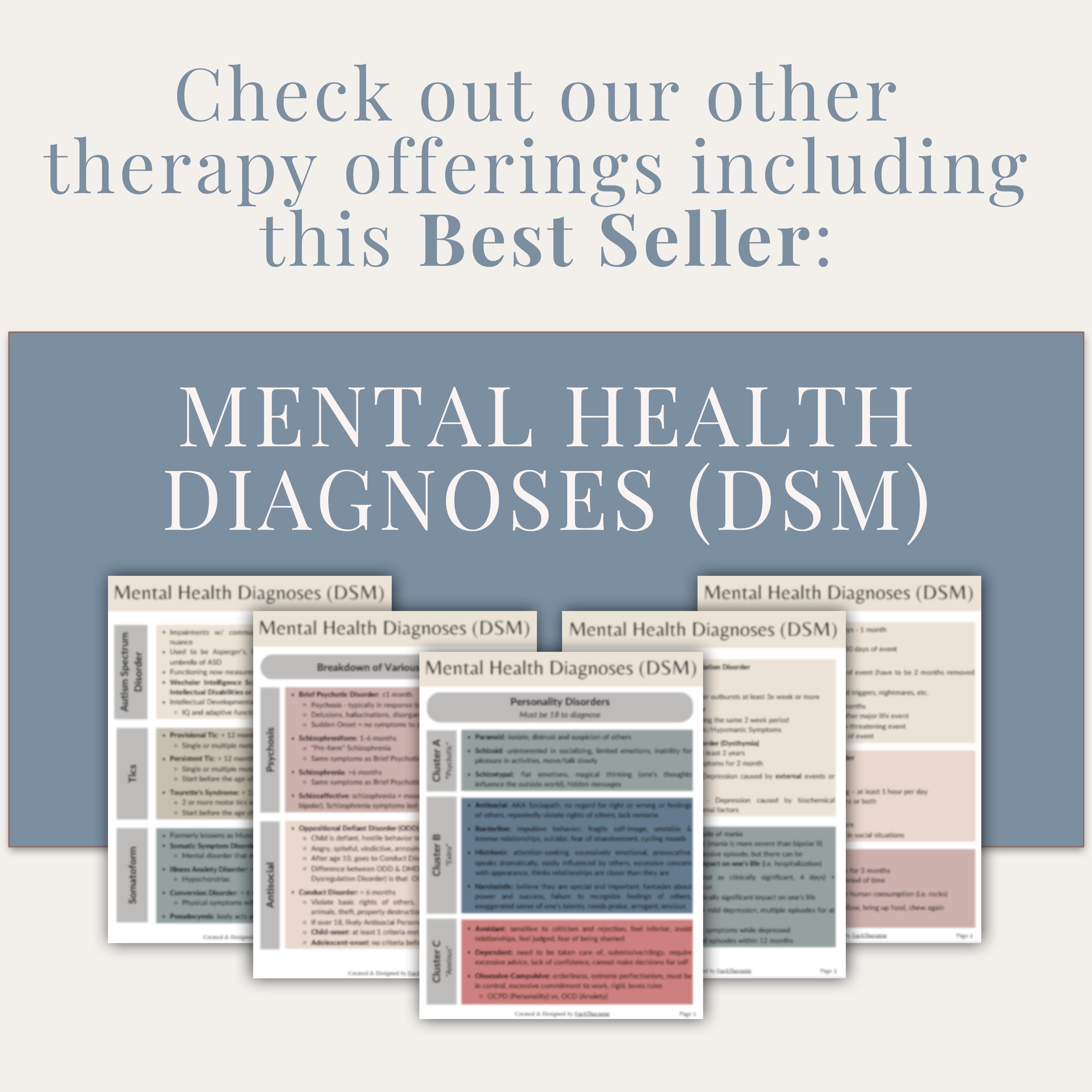 Personality Disorders – DSM-5 DSM-5TR | Cheat Sheet | Therapy Handout ...