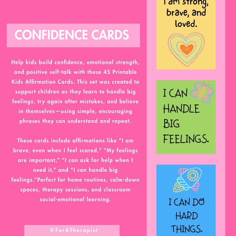 Kids Affirmation Cards Printable | Positive Affirmations for Children ...
