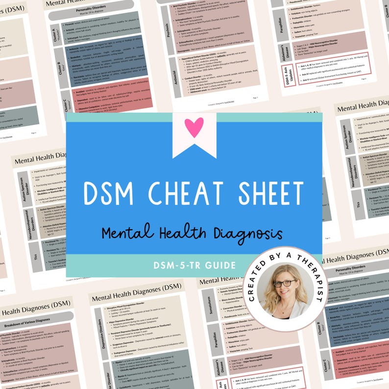 DSM 5 Tr Cheat Sheet | Mental Disorders Diagnostic Criteria Guide ...
