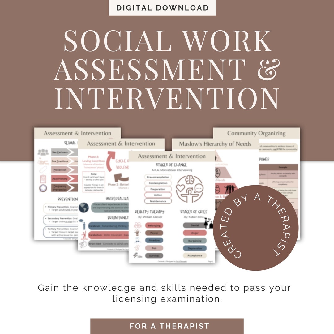 Social Work Assessment & Intervention Resource - Etsy