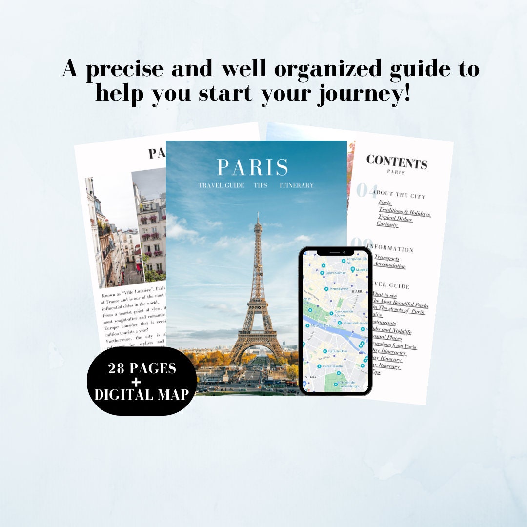 Paris Digital Travel Guide Itinerary Europe Destination Guide Instant ...