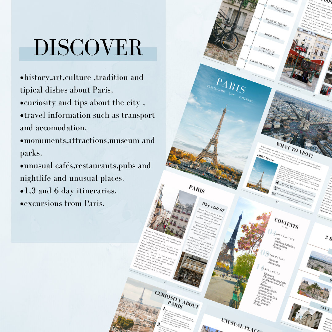 Paris Digital Travel Guide Itinerary Europe Destination Guide Instant ...