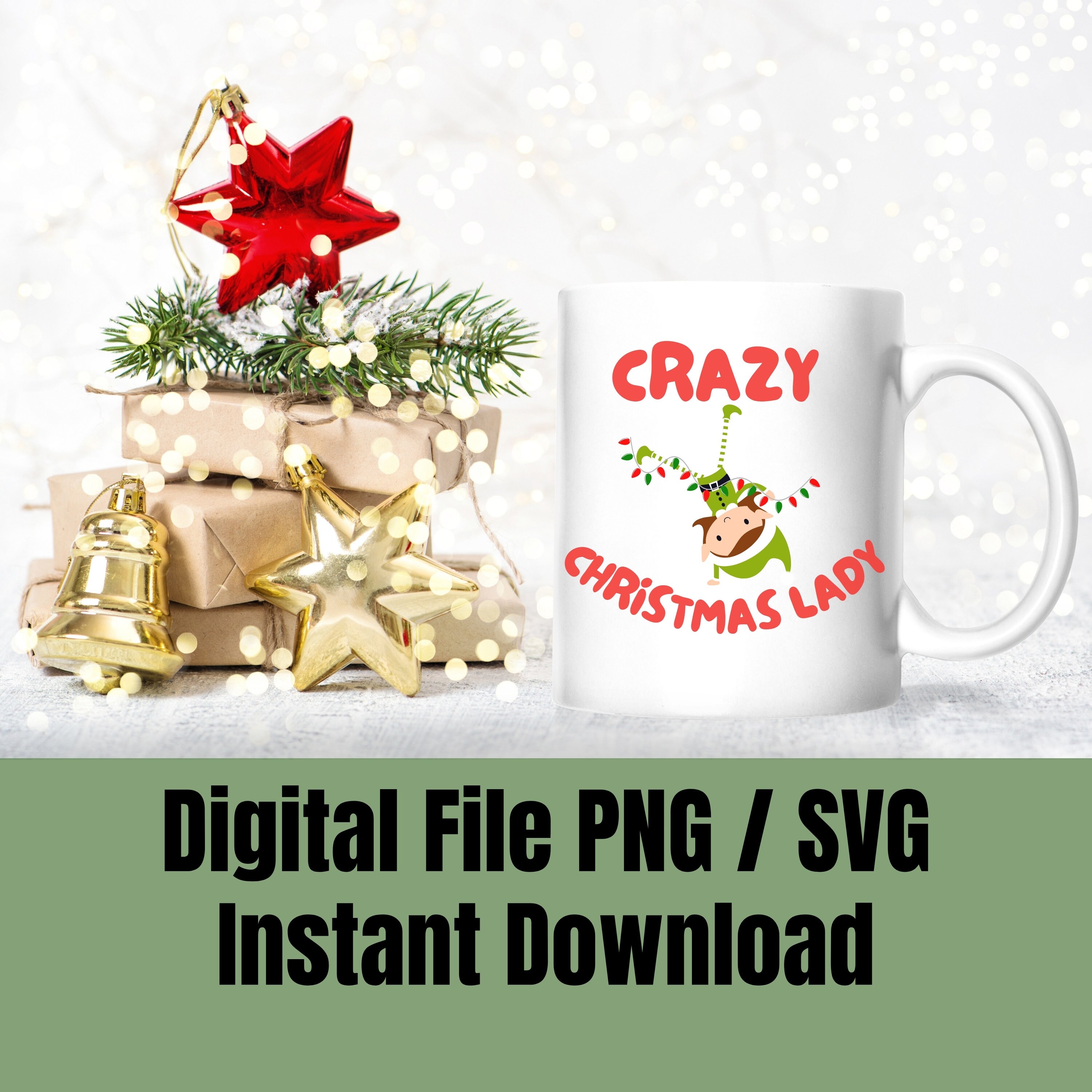 Crazy Christmas Lady SVG Crazy Lady SVG Funny Christmas SVG - Etsy