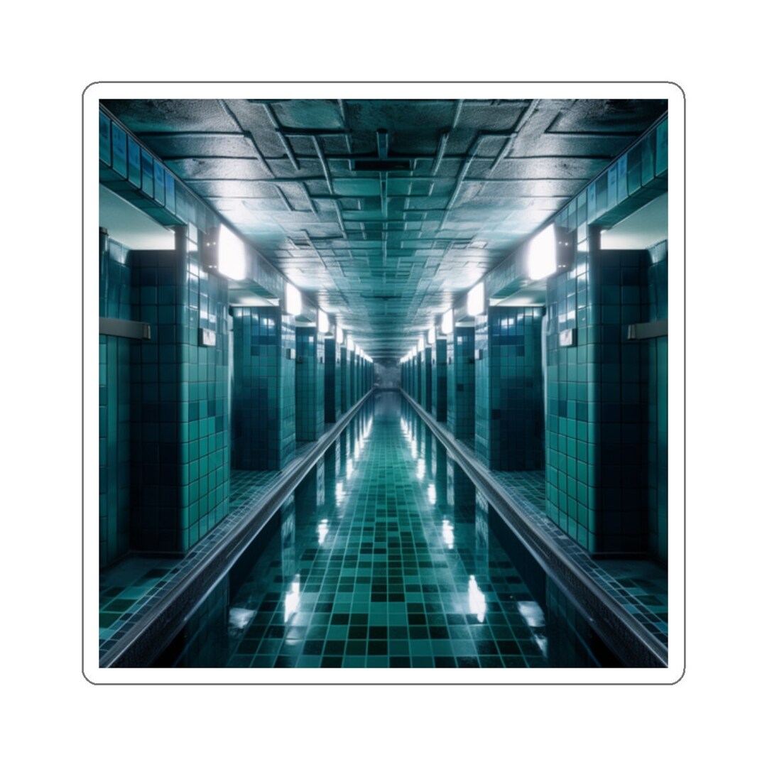 The Poolrooms Teal Dream - Backrooms Sticker, Liminal Space - Etsy