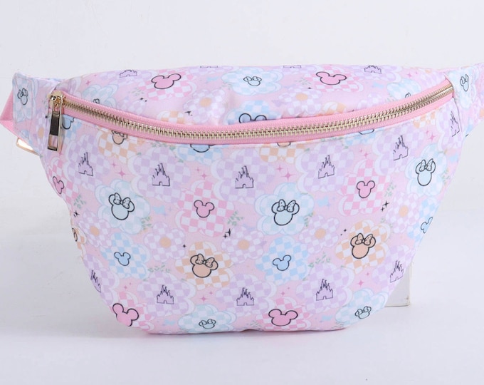 NEW!! Jumbo Pastel Flower Fanny Pack |castle Bag | Checkered Print ...