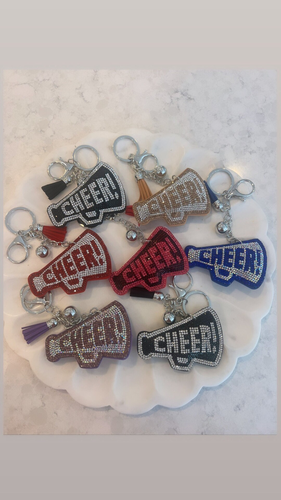 RHINESTONE CHEER KEYCHAINS - Etsy