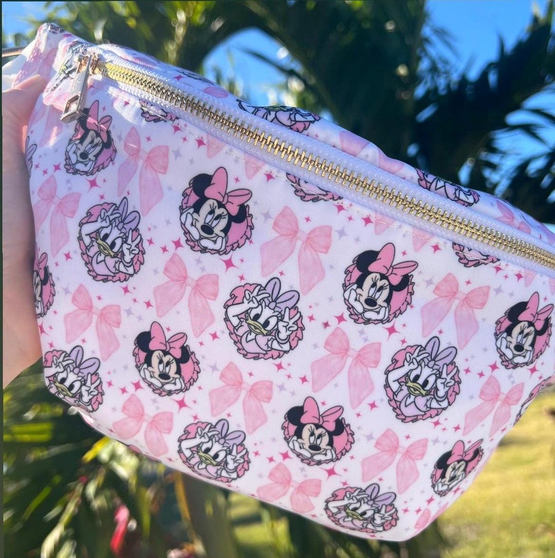 NEW ! JUMBO Bow Fanny Pack/ Theme Park Fanny Pack/ Mouse Cross Body ...