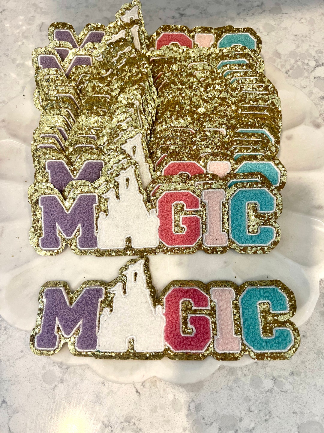 IRON ON -gold Trimmed MAGIC Patch- Embroidered- Castle Patch- Theme ...