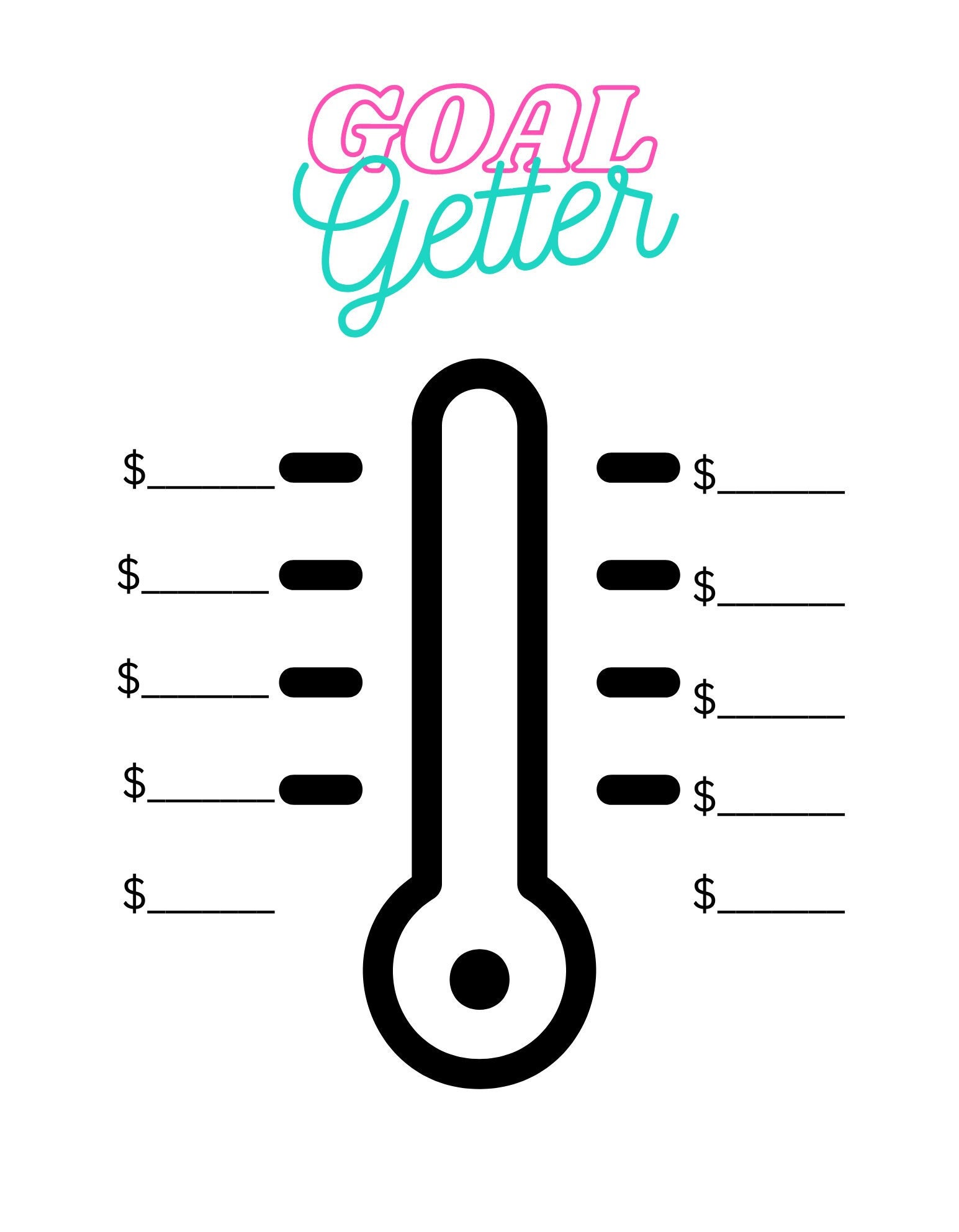 Goal Getter Goal Meter Digital Download - Etsy