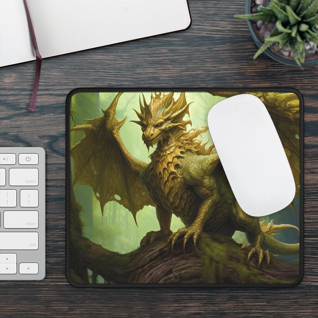 Gamer Mouse Pad - Green Nature Dragon Gaming Mouse Pad - Gift for Gamer ...