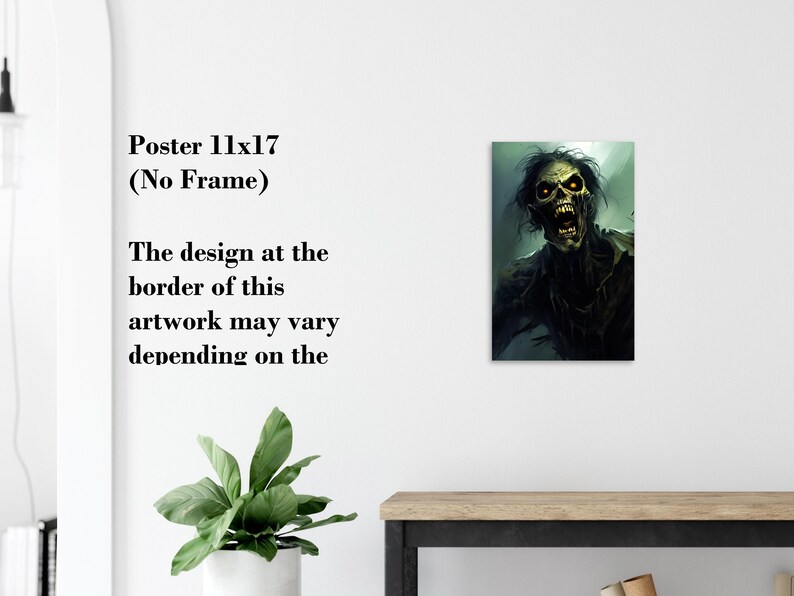 Zombie Wall Art Undead Zombie Poster Halloween Fantasy Wall Decoration ...