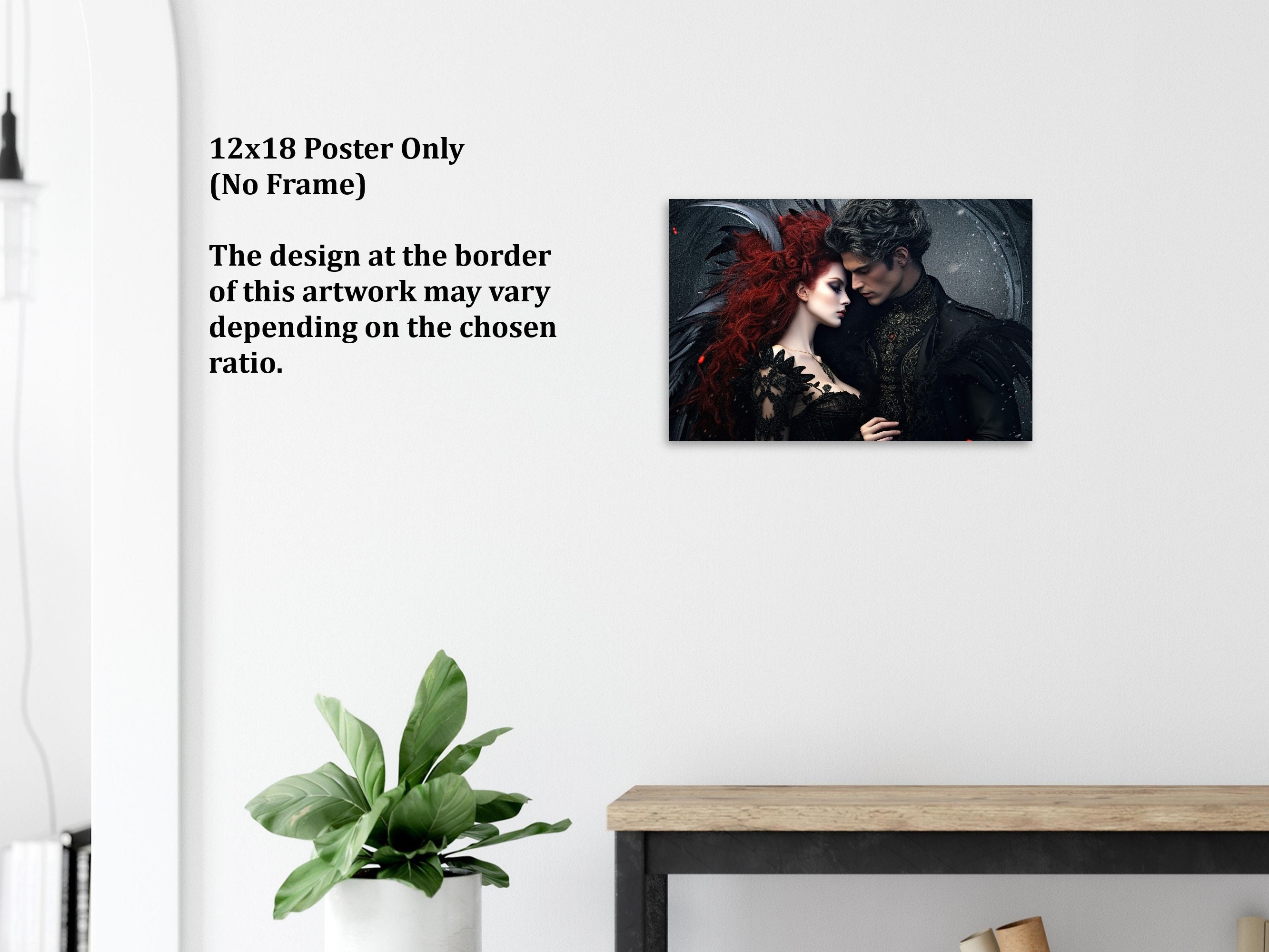 Gothic Romance Wall Art, Victorian Couple Poster, Fantasy Art Canvas ...