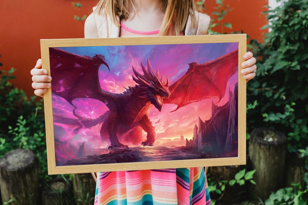 Red Dragon Digital Download - Red Dragon Printable Wall Art - Instant ...