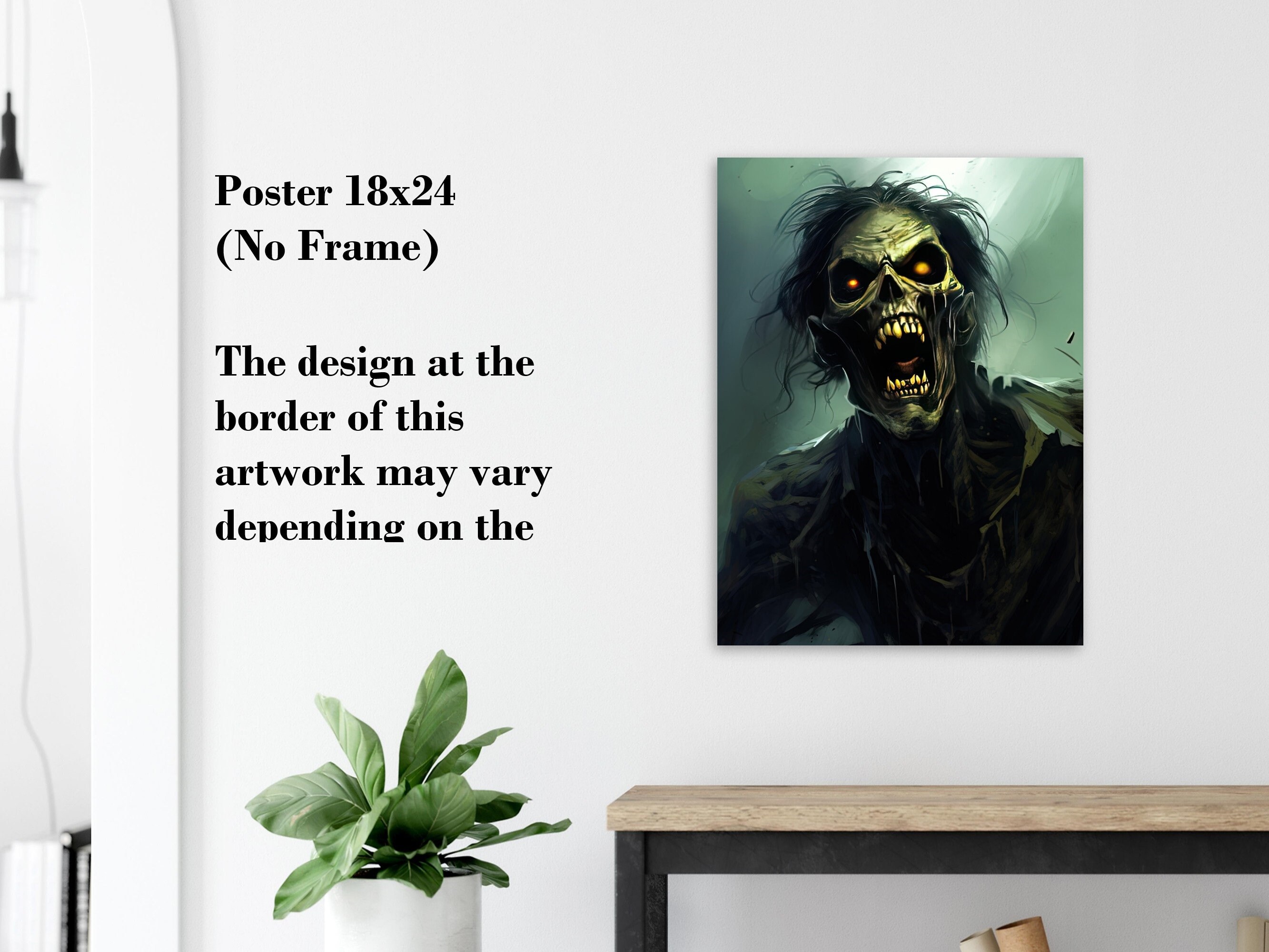 Zombie Wall Art Undead Zombie Poster Halloween Fantasy Wall Decoration ...