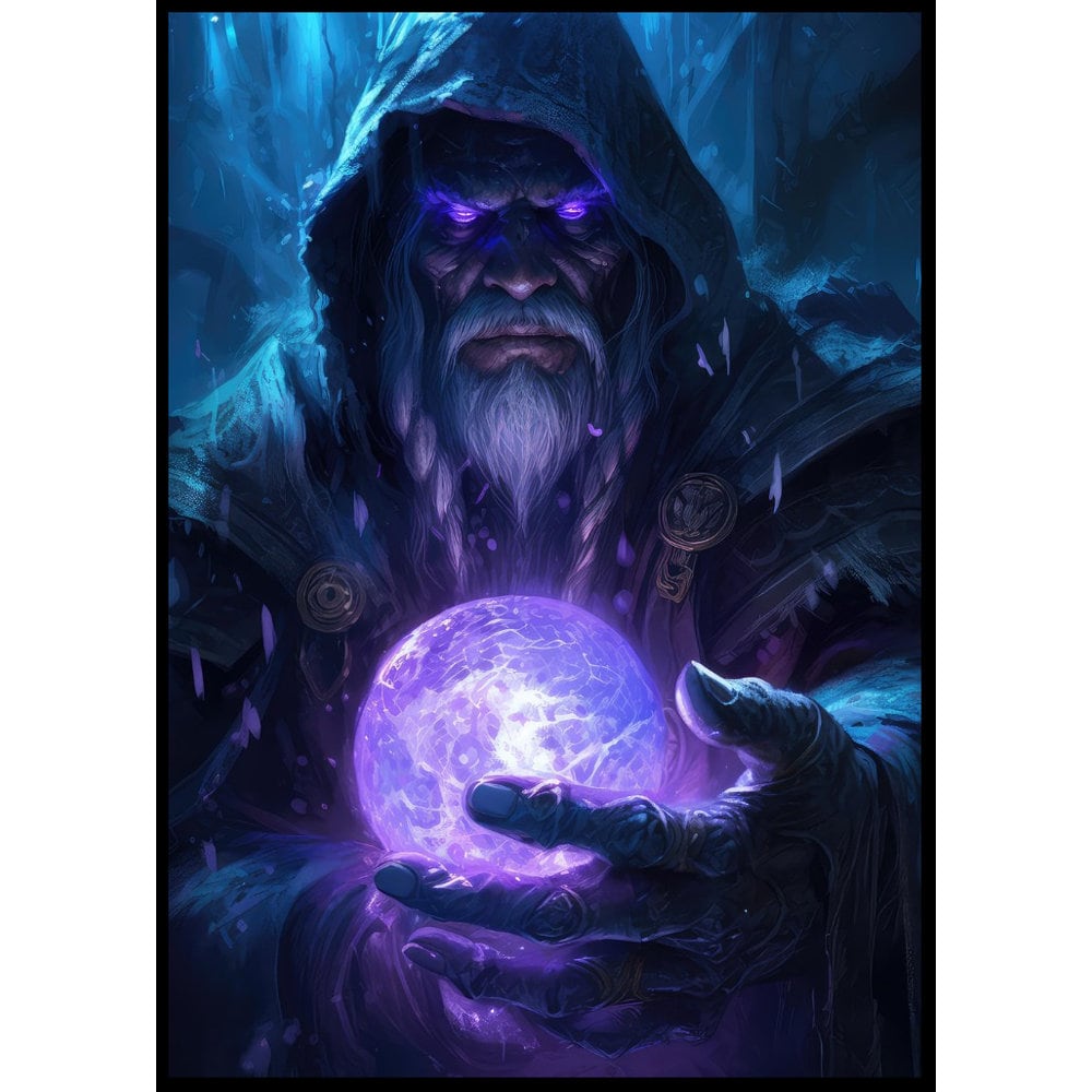 Magician Wall Art Warlock Poster Mage Spellcaster Fantasy Art Print ...