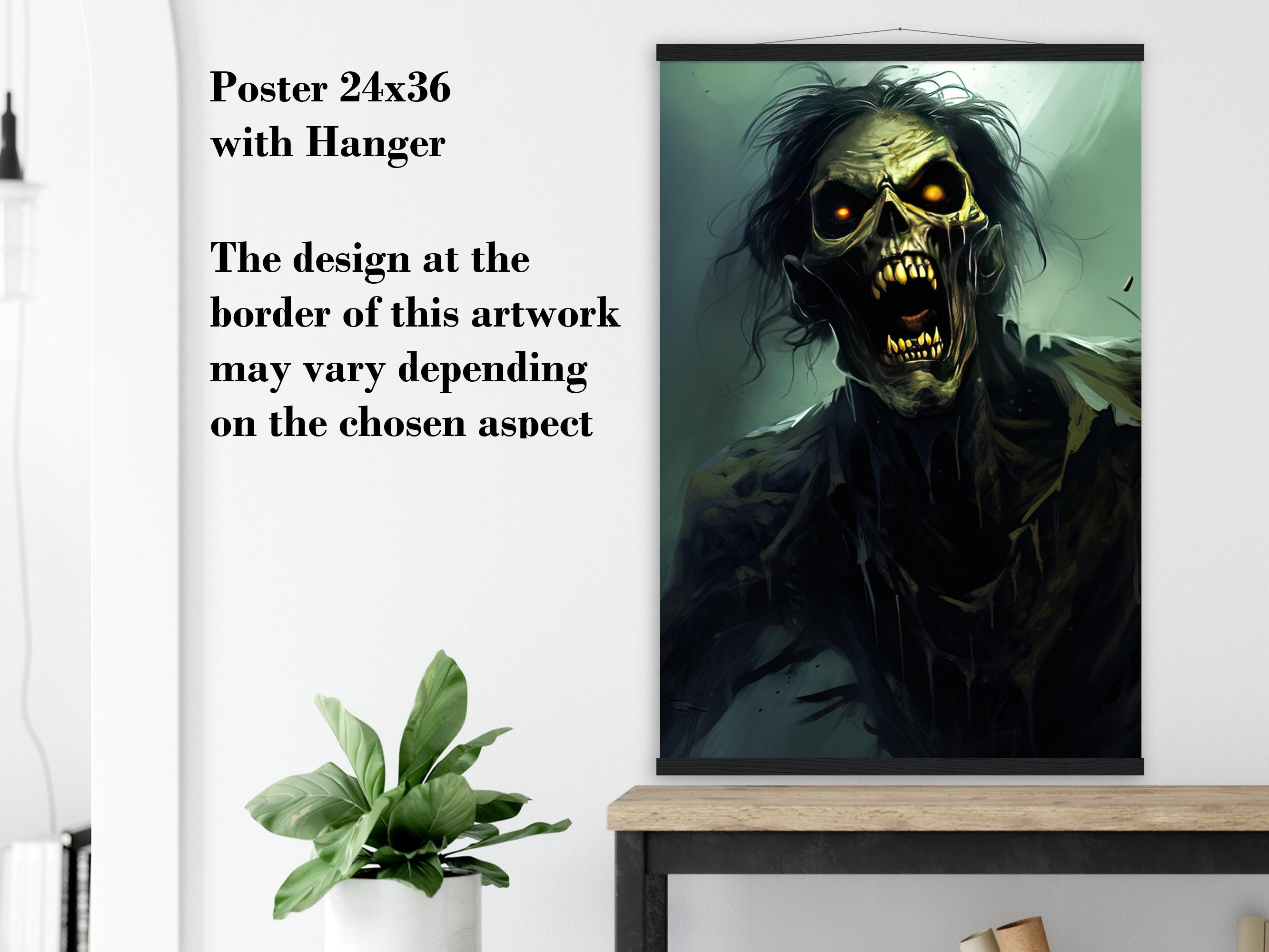 Zombie Wall Art Undead Zombie Poster Halloween Fantasy Wall Decoration ...